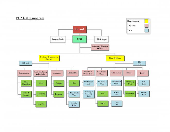 Organogram - Penden Cement Authority Ltd.